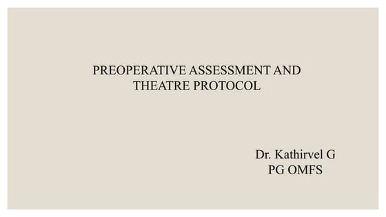 PAC - Pre Anaesthetic Checkup | PPT
