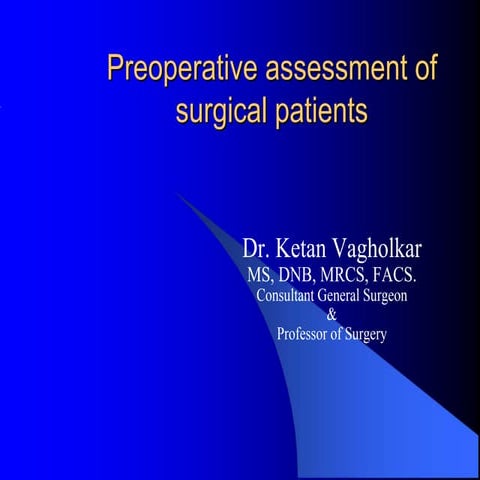 Preoperative assessment of surgical patients | PDF