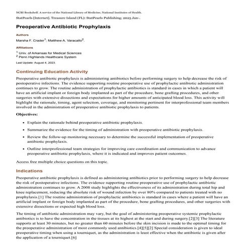 Preoperative Antibiotic Prophylaxis - StatPearls - NCBI Bookshelf.pdf