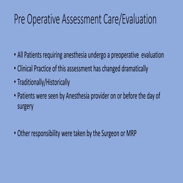 Pre operative assessment care/Dr. M.Nazir Awan | PPT