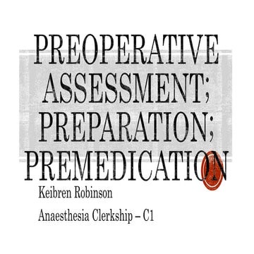 Preoperative Assessment, Preparation, Premedication.pptx