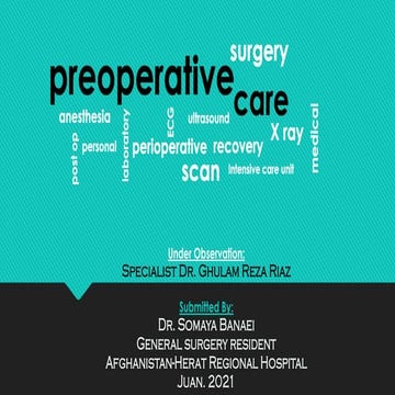 Pre, intra and post operative care | PPTX