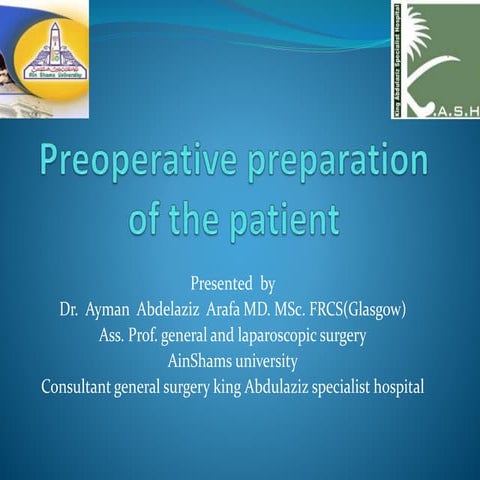 Preoperative preparation of the patient | PPTX | Endocrine and ...