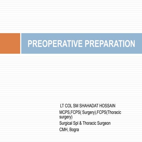 Preoperative preparation of patients for surgery | PPTX