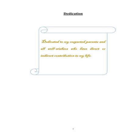 Dedication,Letter of submission,Executive summary-" Financial ...