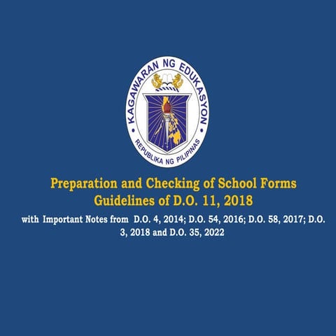 Preparation and Checking of School Forms | PPT
