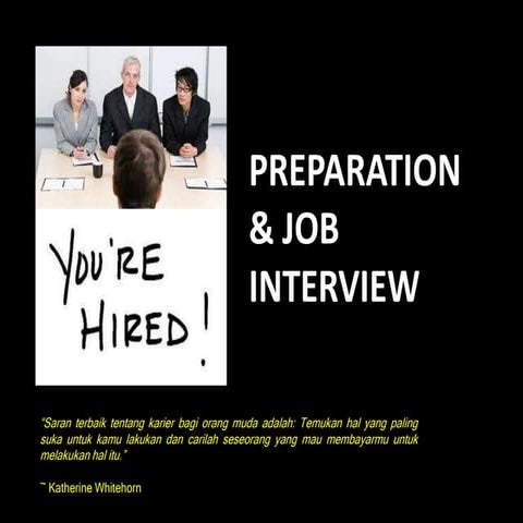 Preparation and Job Interview | PPT