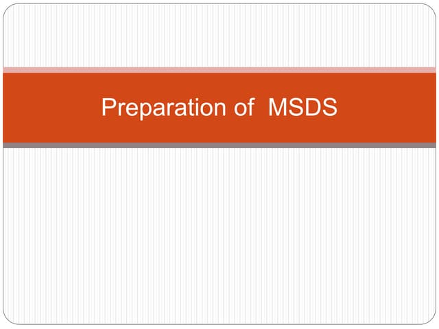 Msds training | PPTX
