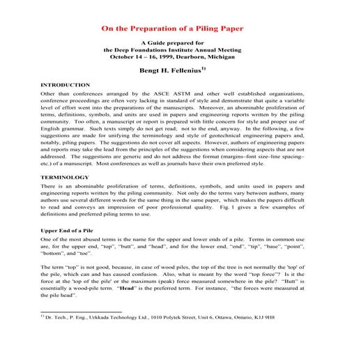 Preparation of a piling paper | PDF