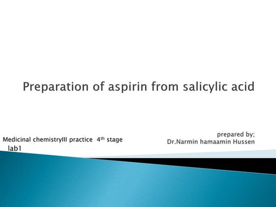 Aspirin synthesis | PPT