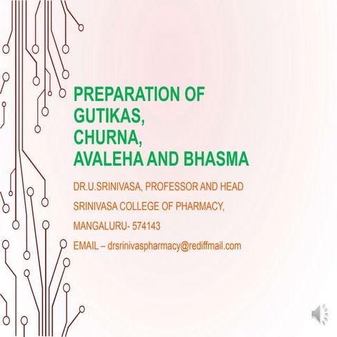 PREPARATION AND STANDARDIZATION OF AYURVEDIC FORMULATIONS.pptx