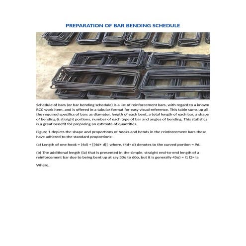 Preparation of bar_bending_schedule | PDF