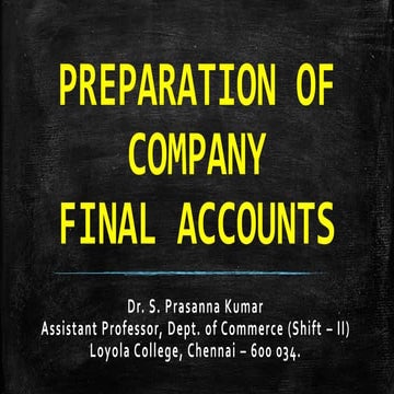 Preparation of company final accounts | PDF