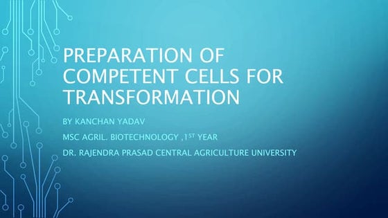 Chemical method of transformation | PPT