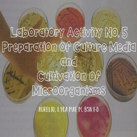 Preparation of culture media and cultivation of microorganism | PDF