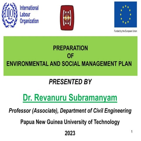 PREPARATION OF ENVIRONMENTAL AND SOCIAL MANAGEMENT PLAN | PDF