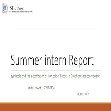 Synthesis and Characterisation of Iron Oxide dispersed Graphene ...