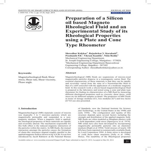 Preparation of magnetorheological fluid | PDF