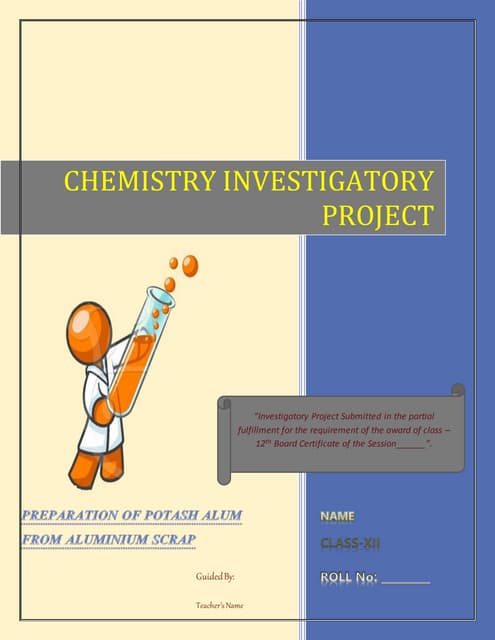 chemistry project on preparation of potash alum | DOCX | Commodities ...