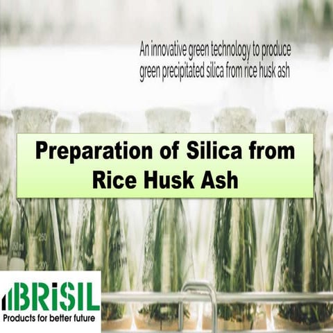 Preparation of silica from rice husk ash | PPTX