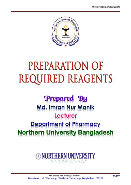 Preparation of solutions | PDF