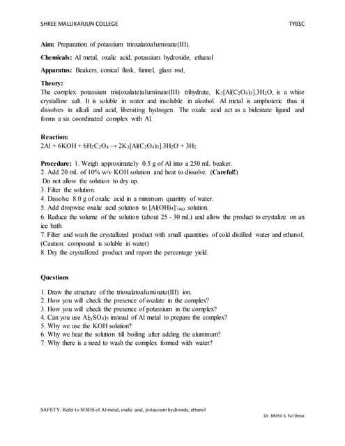 To estimate amount of ferrous(fe2+) and ferric(fe3+) ions in the given ...