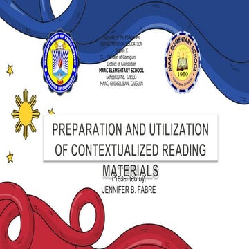 Preparation And Utilizatin Of Contextualized Reading Materials Pptx