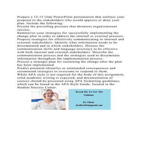 Prepare a 12-15 slide PowerPoint presentation that outlines your pro.docx