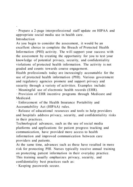 Capella University Protected Health Information Assessment.docx