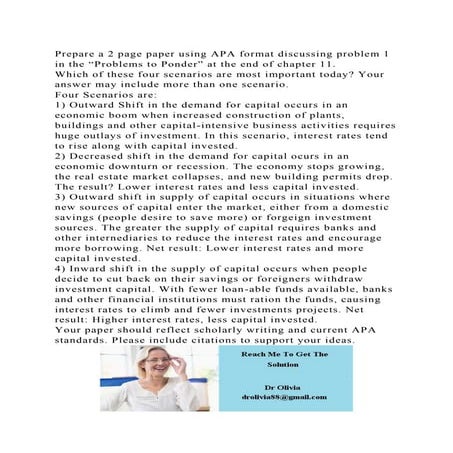 Prepare a 2 page paper using APA format discussing problem 1 in the .docx