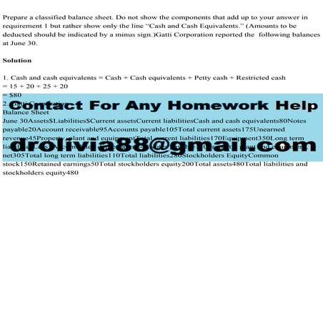 Prepare a classified balance sheet. Do not show the components that .pdf