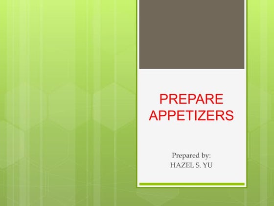 How to store appetizers | PPTX