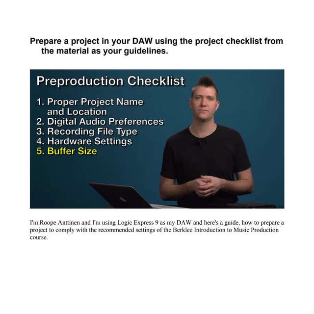 Introduction to Music Production- Prepare a project in your DAW ...