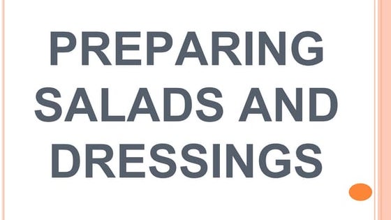 Chapter 8 salads and salad dressings | DOC