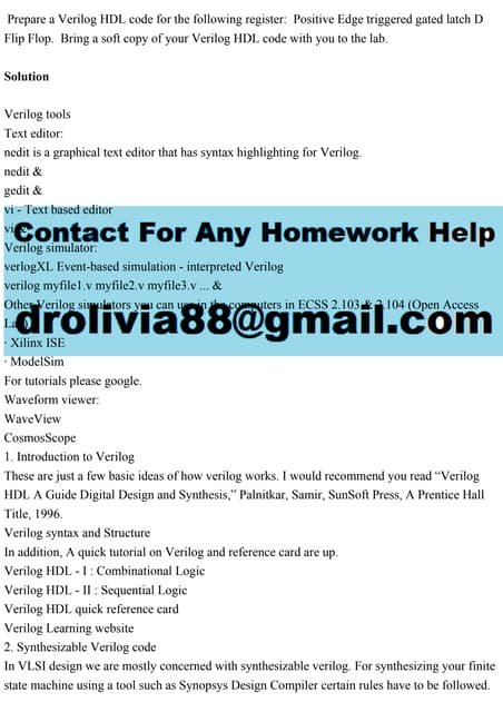Prepare A Verilog Hdl Code For The Following Register Positive Edgepdf