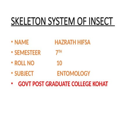 Chapter 4 INTERNAL STRUCTURE AND FUNCTION OF INSECT’S BODY (INSECT ...