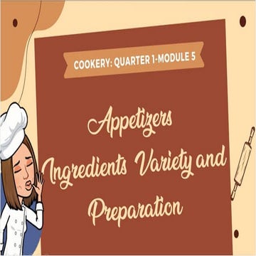 prepare ingredients in appetizer-cookery 9 | PPT