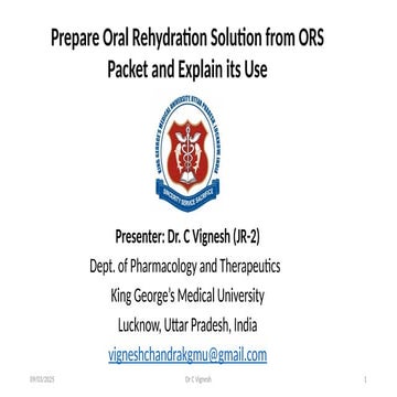 Prepare ORS from ORS packet and explain its use | PPTX