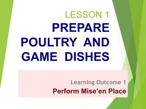 Cookery 10 - Prepare Poultry and Game Dishes | PPTX | Cooking | Food ...