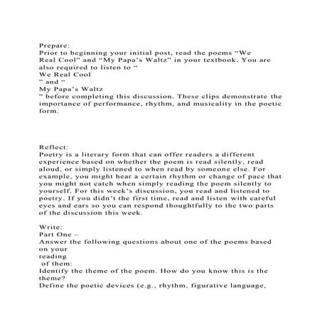 Prepare Prior to beginning your initial post, read the poems W.docx