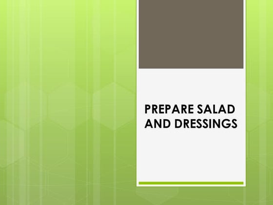 Classification of salad according to ingredients | PPTX | Healthy Cooking and Eating | Food & Drink