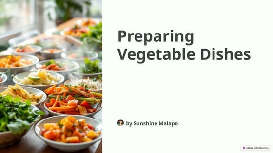 Vegetable cookery grade 10 | PPTX