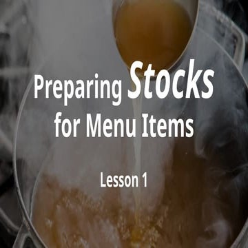 Principles of preparing stocks | PPTX