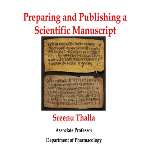 Preparing and publishing a scientific manuscript | PPTX