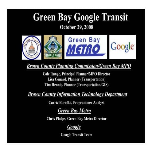 Green Bay Google Transit | PPT