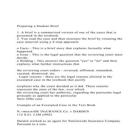 Preparing a Student Brief1. A brief is a summarized versio.docx