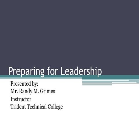 Preparing for Leadership | PPTX | Career Planning | Careers