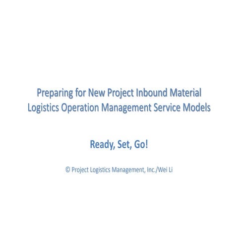 Material logistic plan | PDF