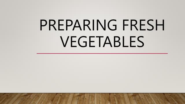 Methods of cooking vegetables | PPTX