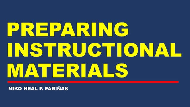 Preparing Instructional Materialspptx